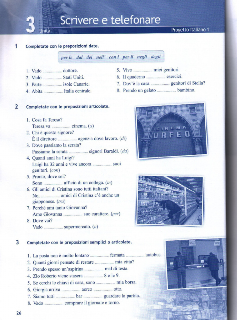 U 3 Esercizi Ita | PDF