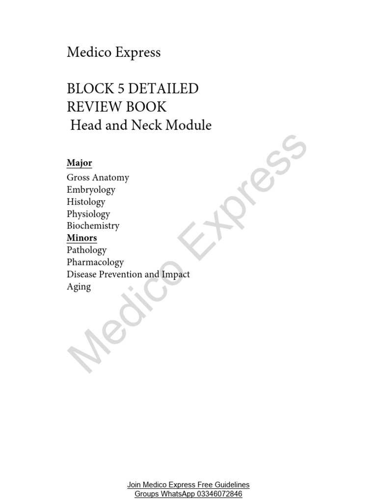 Block 5 Head and Neck | PDF | Tongue | Visual System