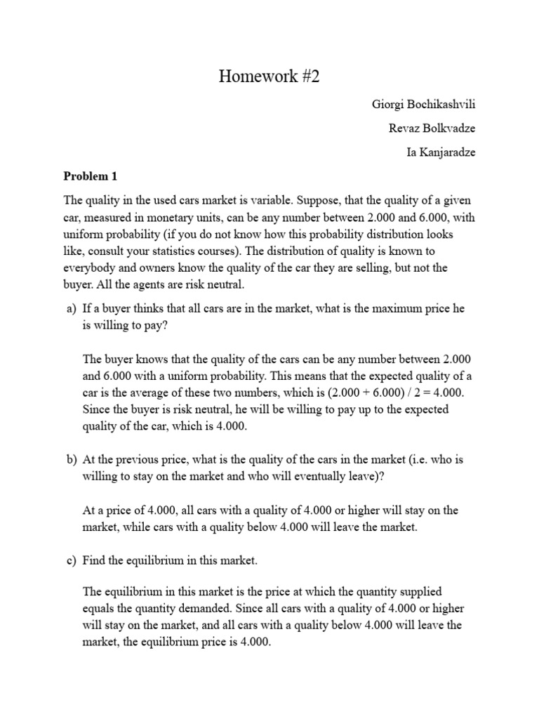 Homework 2 | PDF | Elasticity (Economics) | Taxes