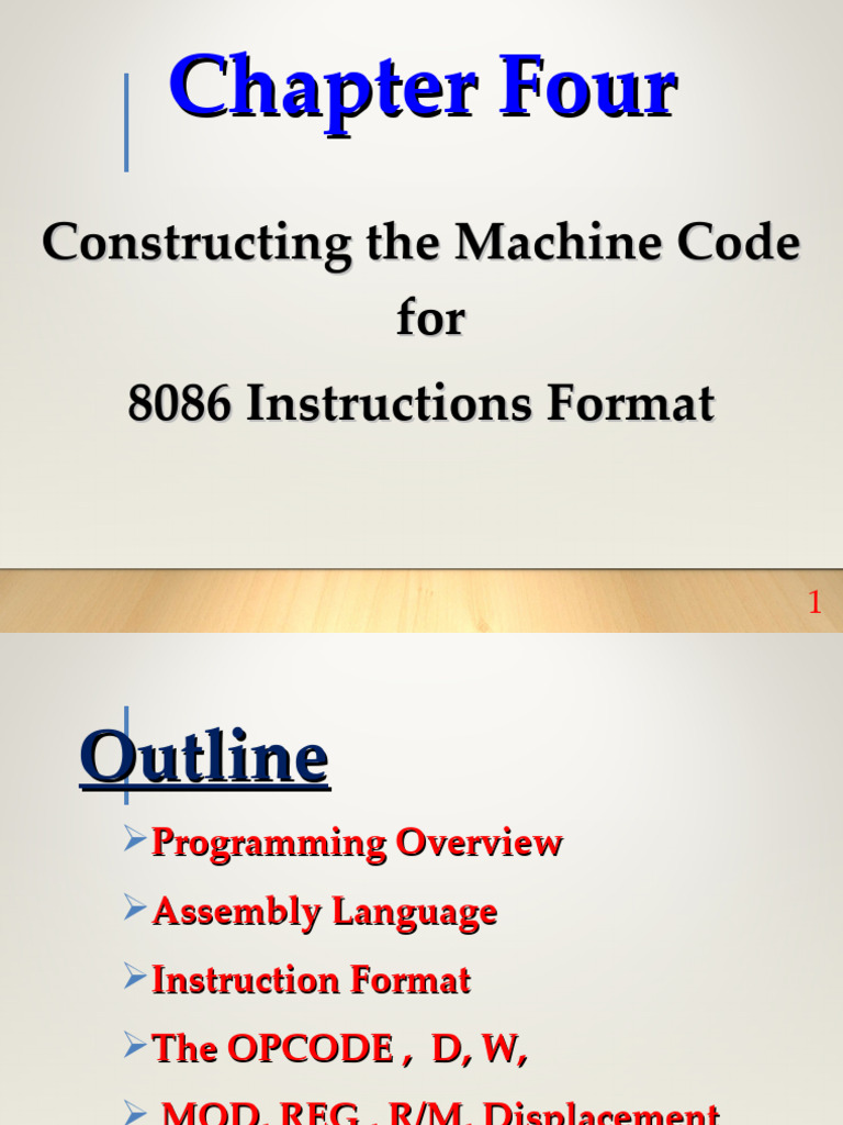 Chapter 4 Constructing The Machine Code For 8086 Instruction | PDF | Assembly Language ...