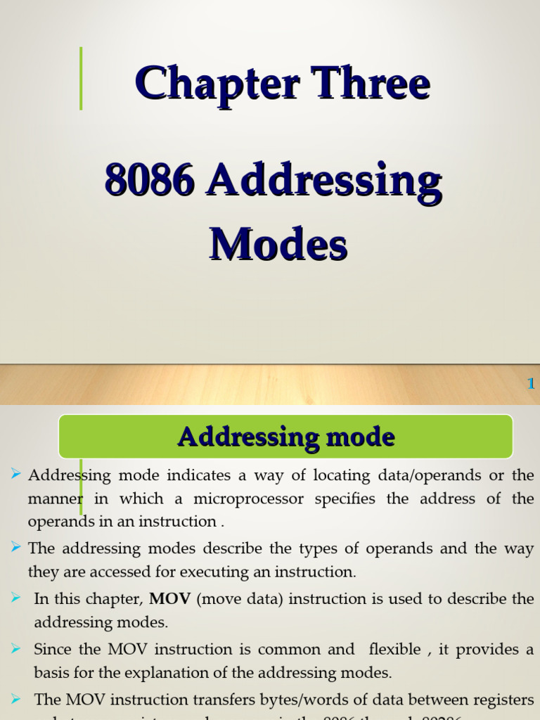 Chapter 3 - 8086 Addresing Modes | PDF | Assembly Language | Digital ...