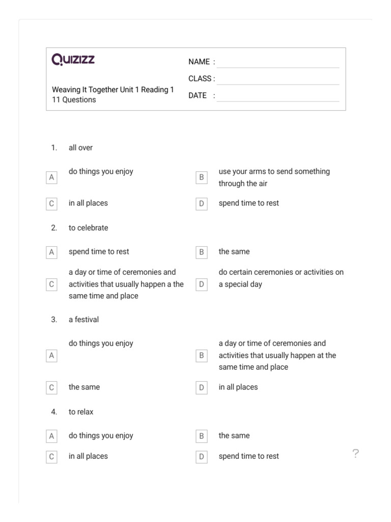 Weaving It Together Unit 1 Answers | PDF | Traditions | Observances