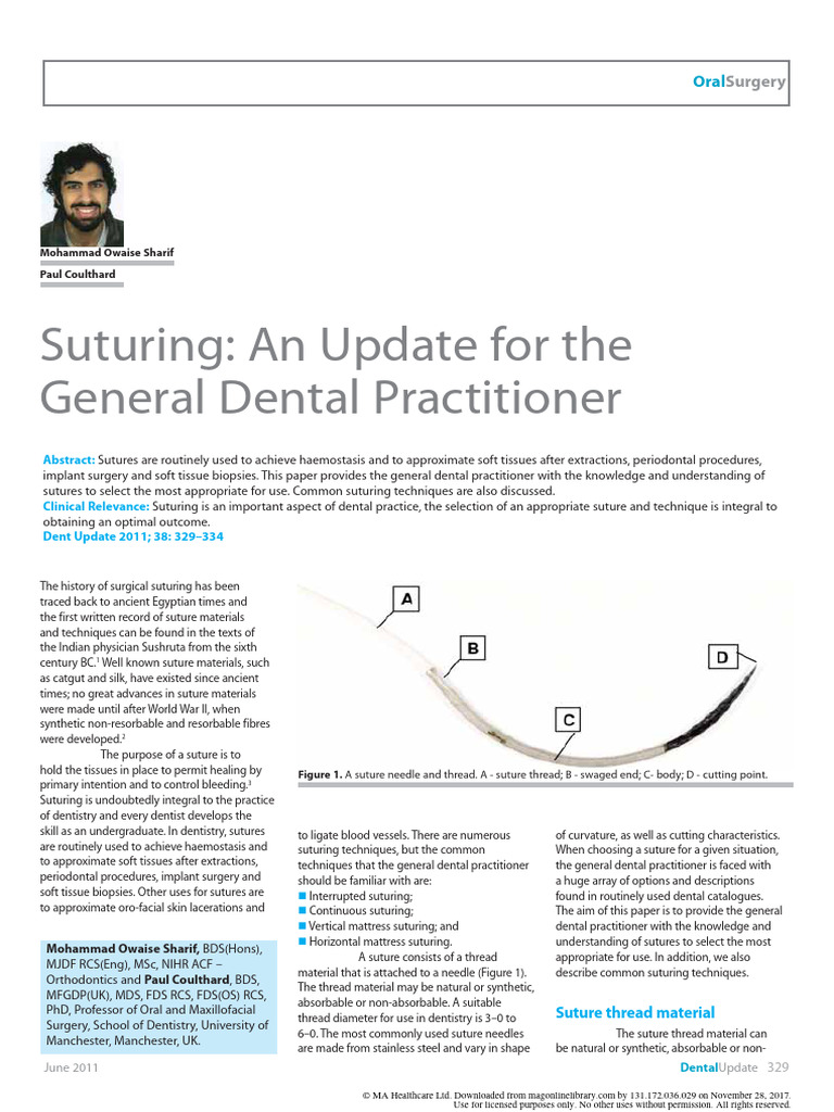 Suturing | PDF | Surgical Suture | Dentistry