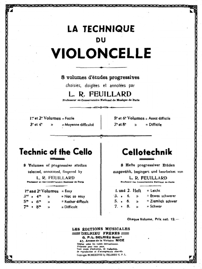 Feuillard Louis Technique Violoncelle 181644 | PDF
