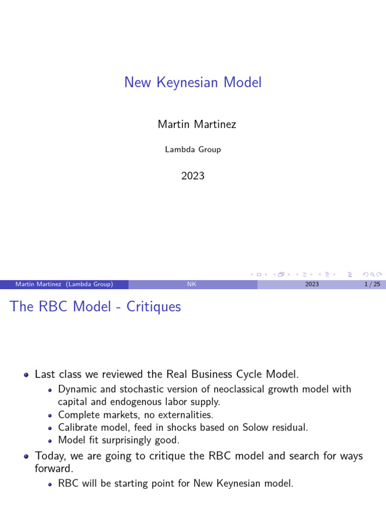 New Keynesian Model Overview | PDF | New Keynesian Economics | Economics