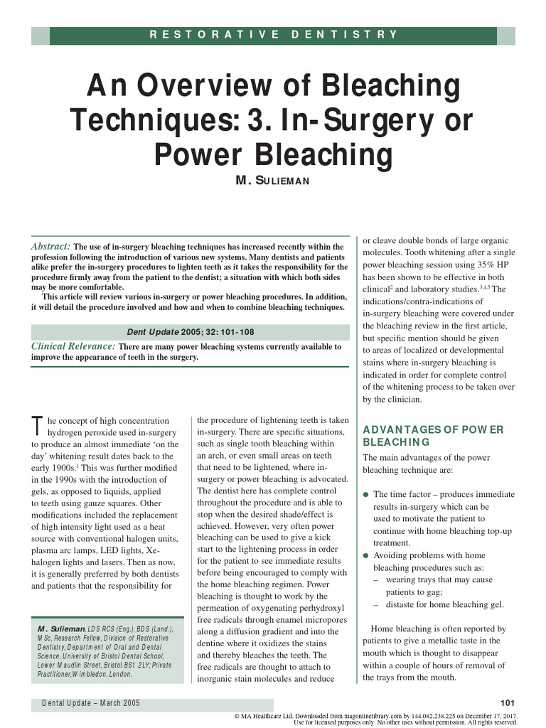 Bleaching 2 | PDF | Mouth | Dentistry