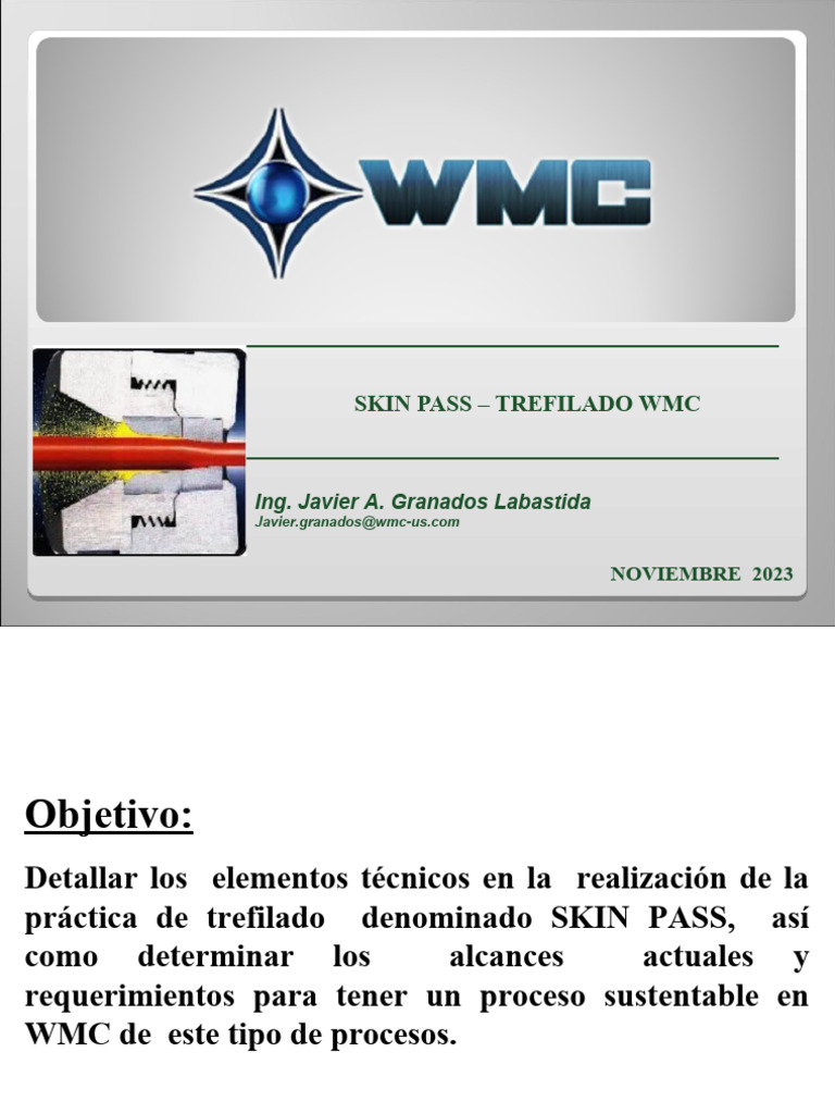 Trefilado Skin Pass: Proceso y Requerimientos | PDF | Cable | Acero