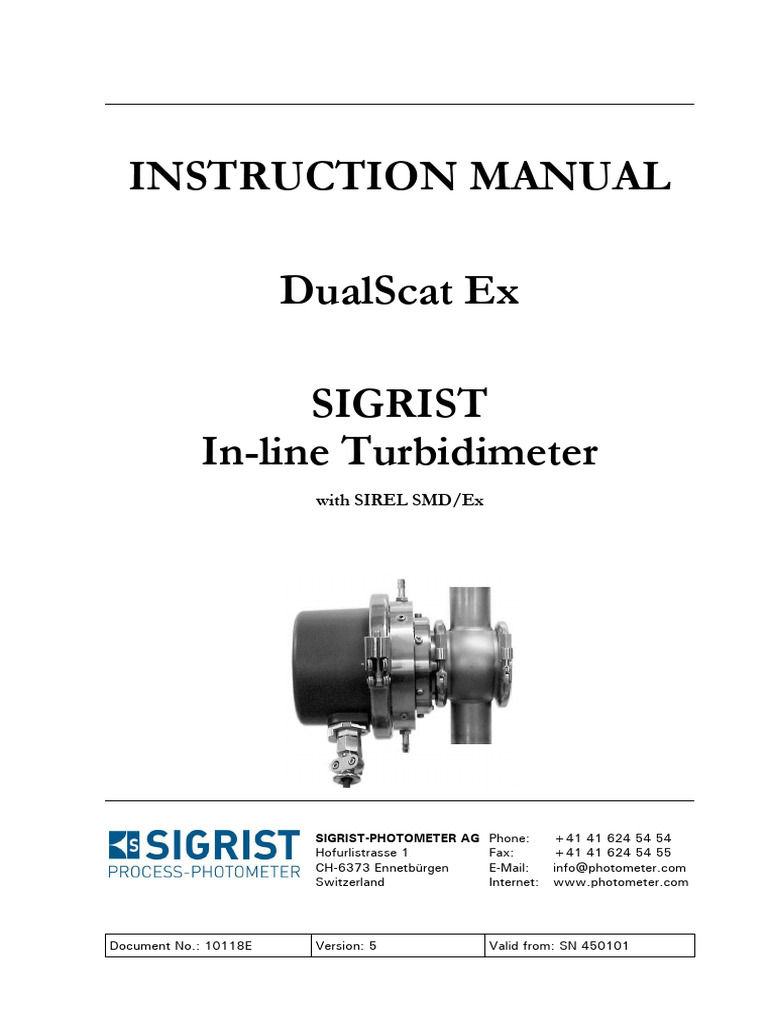 Instruction Manual-Instruction Manual In-Line Turbidimeter DualScat Ex ...