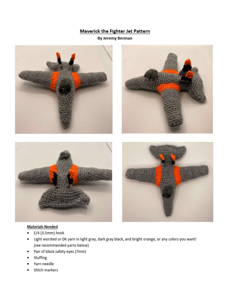 Maverick The Fighter Jet Pattern | PDF | Crochet | Textiles