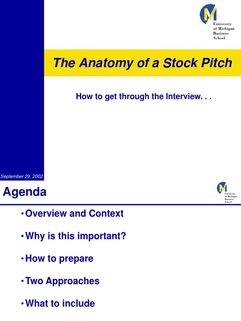 Anatomy of A Stock Pitch | PDF | Stocks | Valuation (Finance)