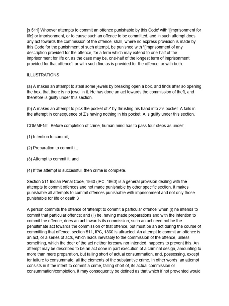 -s 511- Whoever Attempts to Commit an Offence Punishable by This Code ...