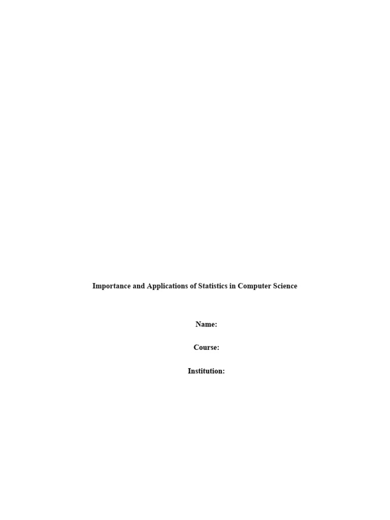 Importance and Applications of Statistics in Computer Science | PDF ...