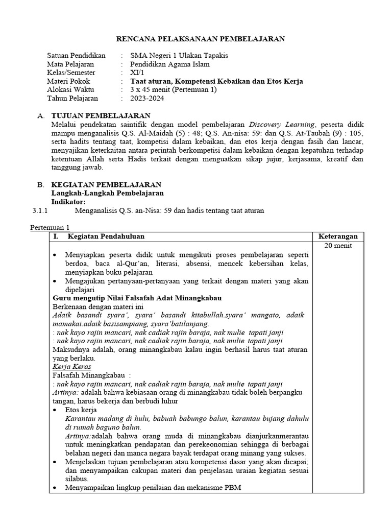 RPP Ganjil Genap 2023 2024 | PDF