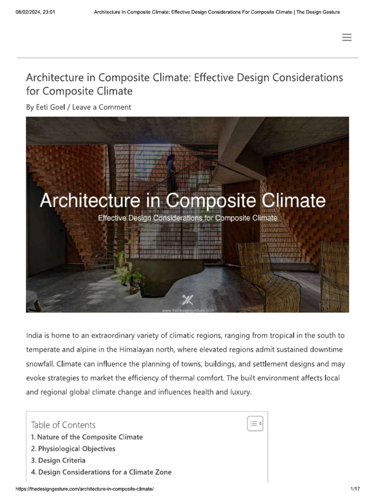Architecture in Composite Climate | PDF