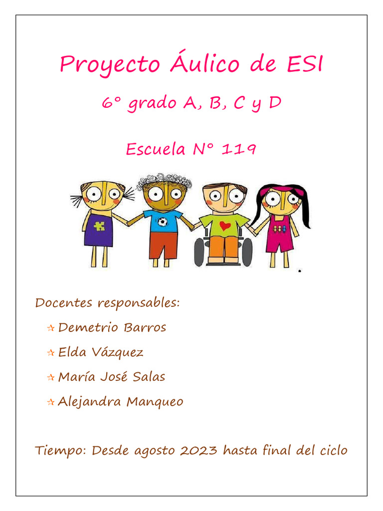 Proyecto Áulico ESI (6º Grado) | PDF | La sexualidad humana | Ciclo ...
