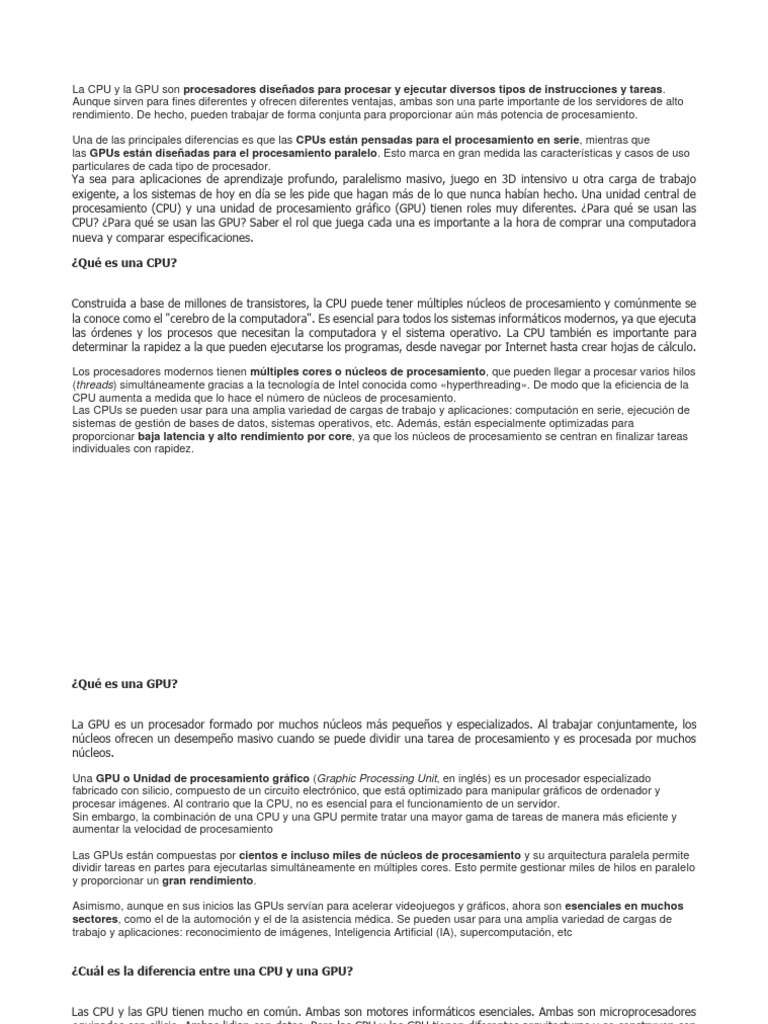 Cpu y Gpu 2024 | PDF | Unidad Central de procesamiento | Unidad de ...