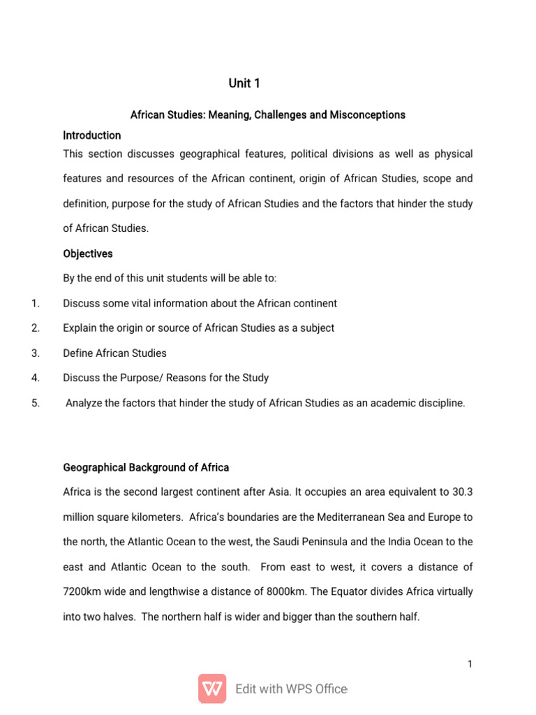 AFS 101 - 2024 Notes | PDF | Pan Africanism | Decolonization