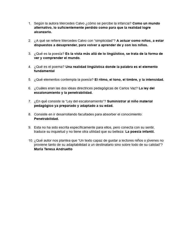 Preguntas POESÍA-1 | PDF