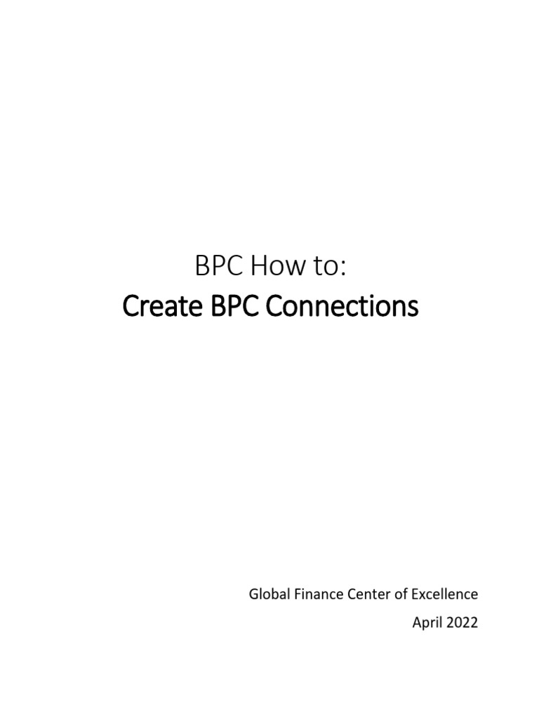 How To - Create BPC Connections (1) 1 1 | PDF | System Software | Computing