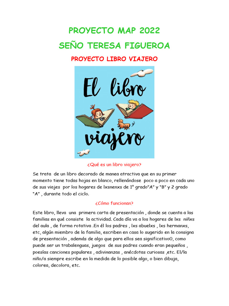 Proyecto Libro Viajero en Primaria | PDF