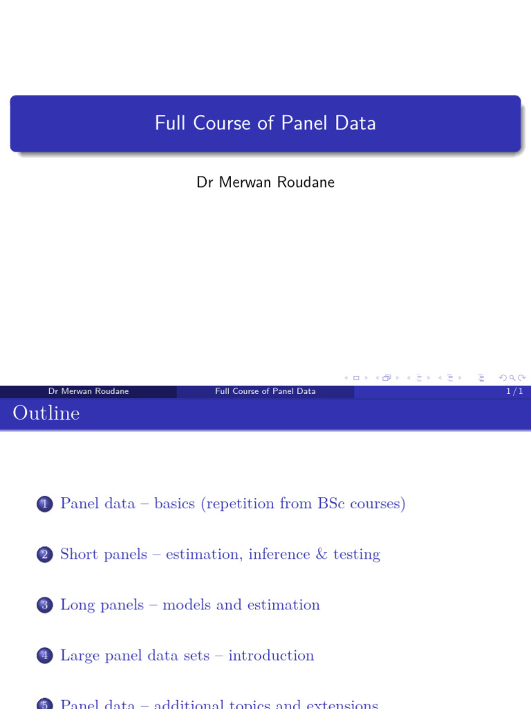 Panel Data | PDF | Ordinary Least Squares | Fixed Effects Model