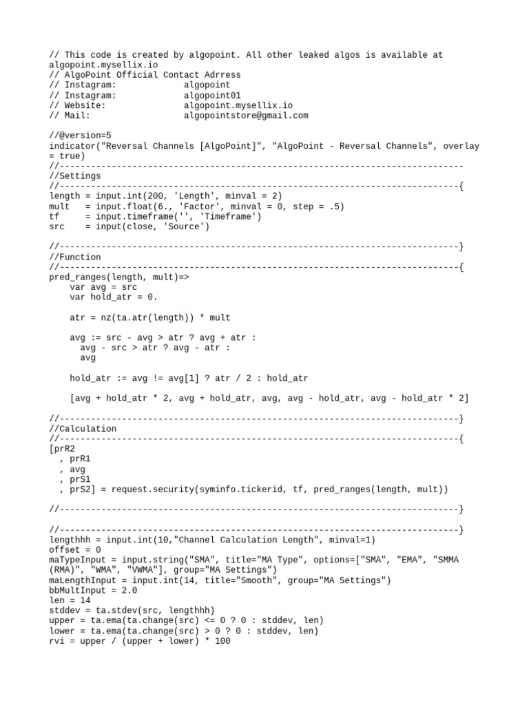 AlgoPoint Channels | PDF