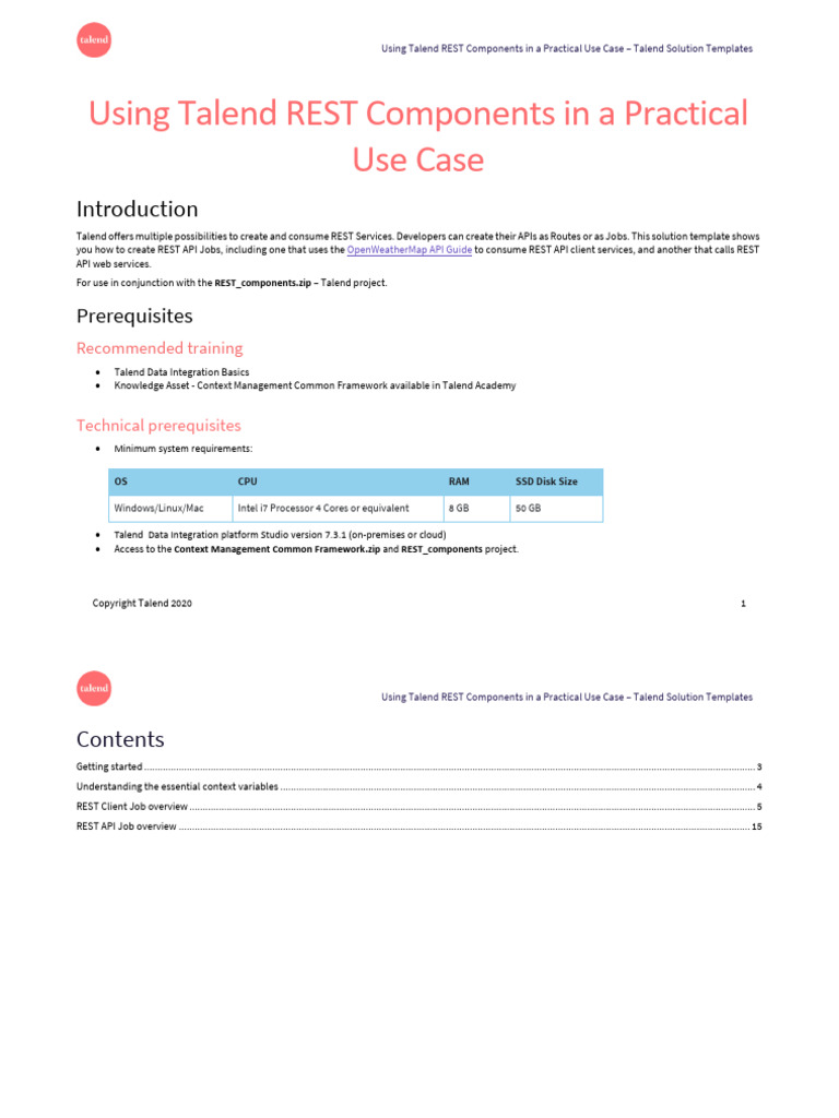 Using Talend REST Components in A Practical Use Case | PDF | Parameter (Computer Programming ...