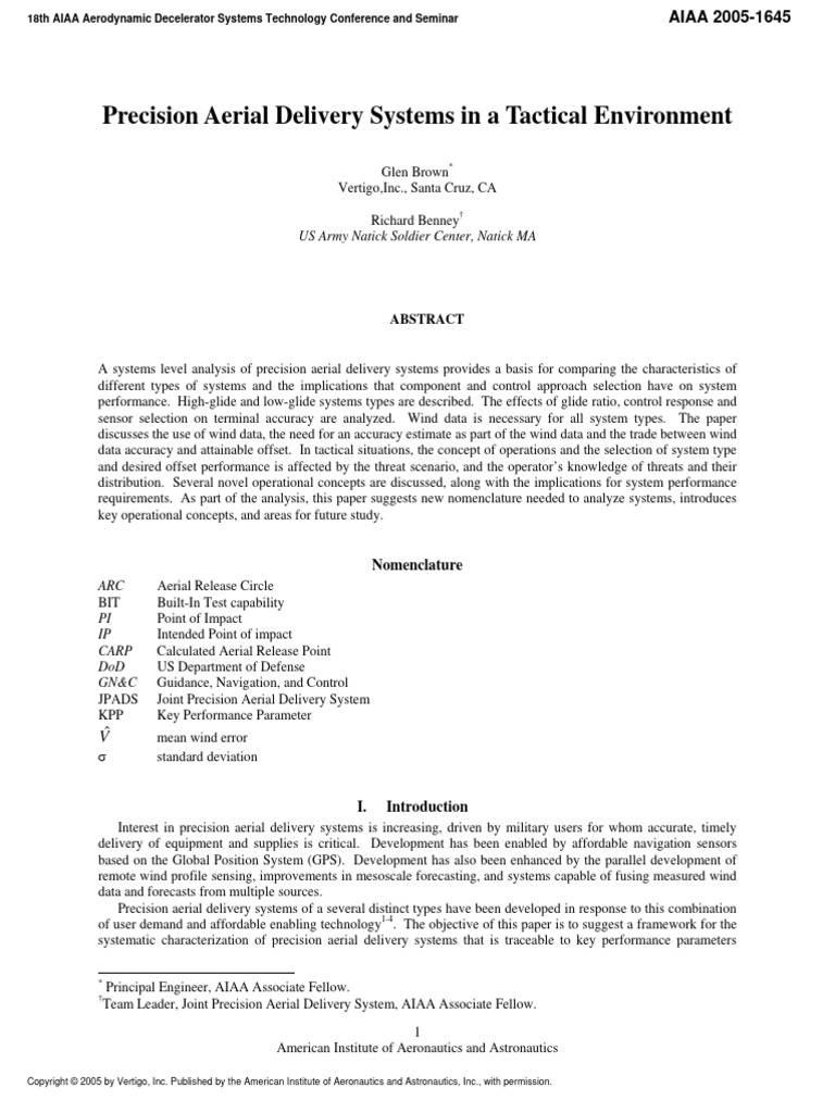 Tactical Precision Aerial Delivery Systems | PDF | Accuracy And ...