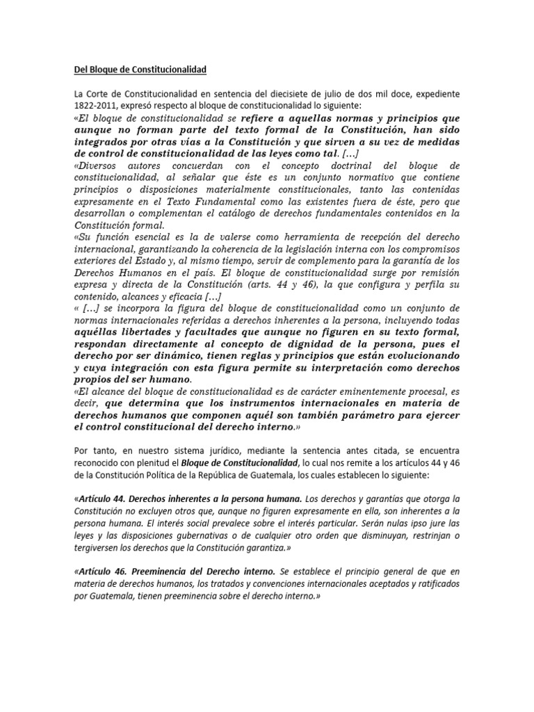 BLOQUE CONSTITUCIONAL Explicación | PDF | Constitución | Jurisdicción