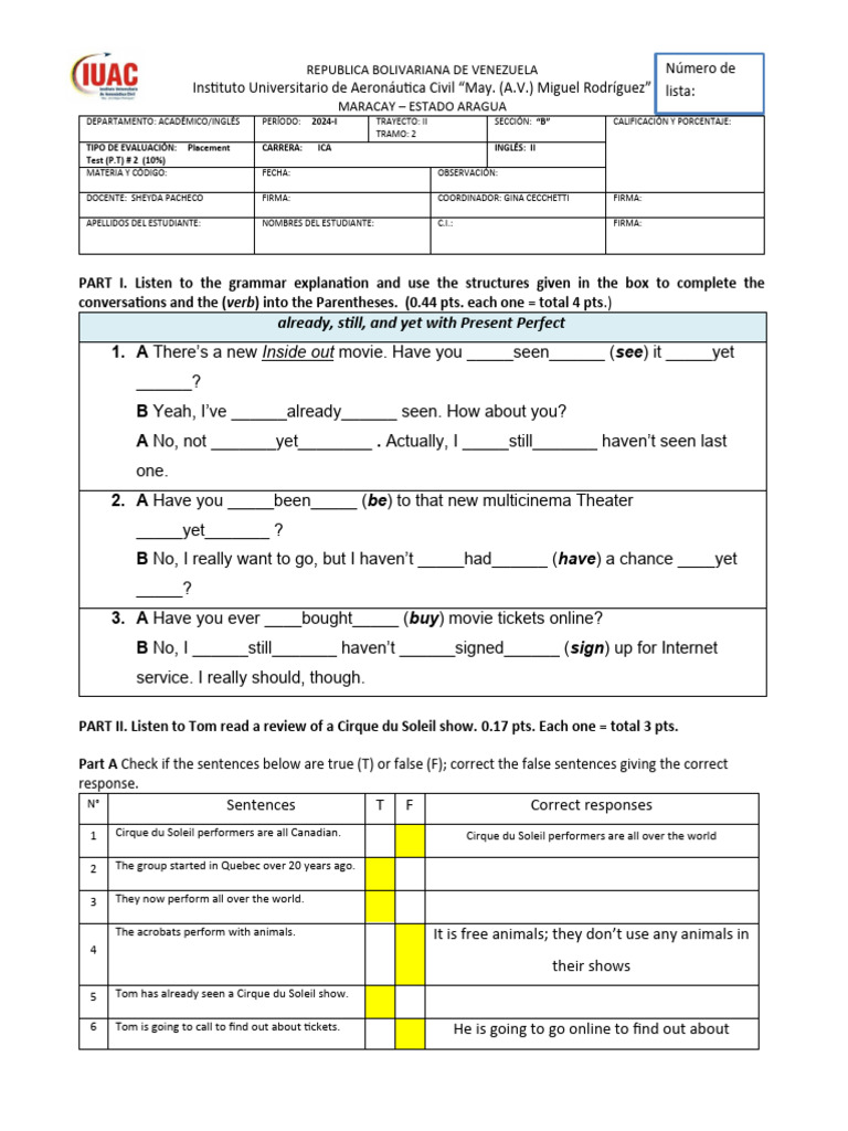 P.T# 2 Tii-T2 Student Version | PDF