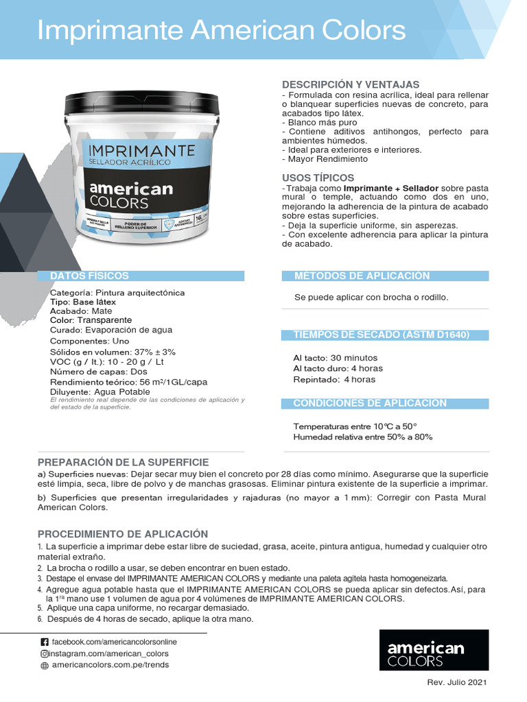 8044 HT American Colors Imprimante | PDF | Pintar | Hormigón