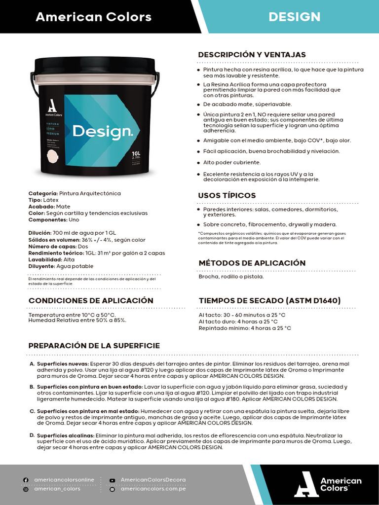Pintura Acrílica American Colors Design | PDF | Pintar | Agua