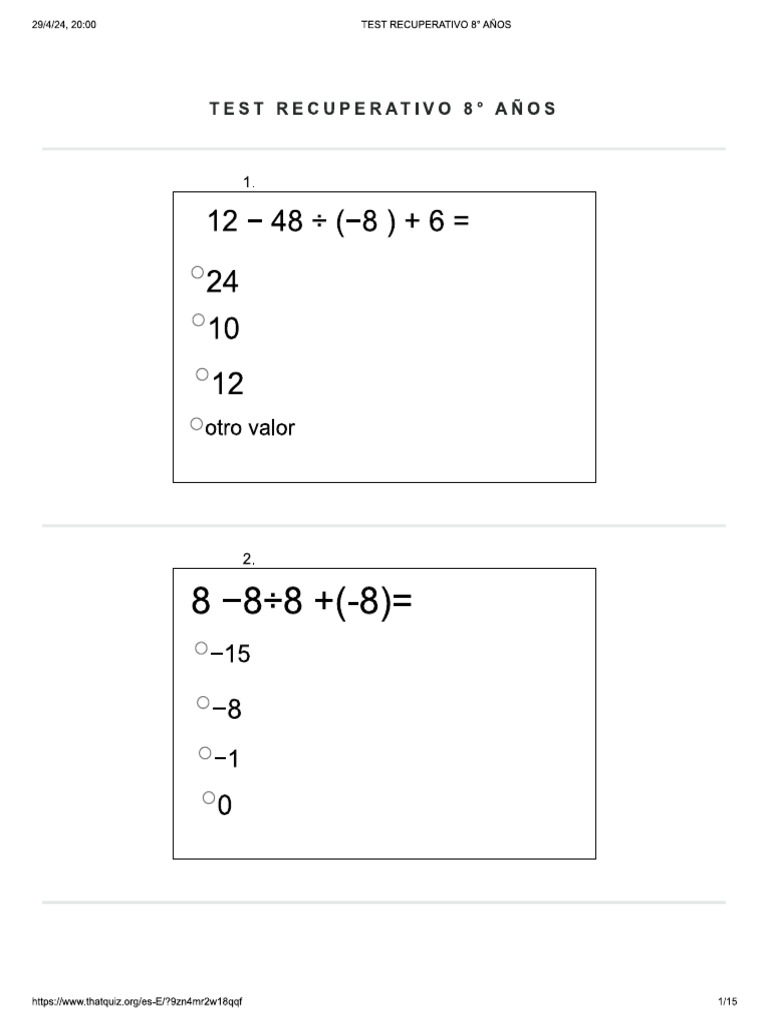 Ejercicios 8 Año Pdf