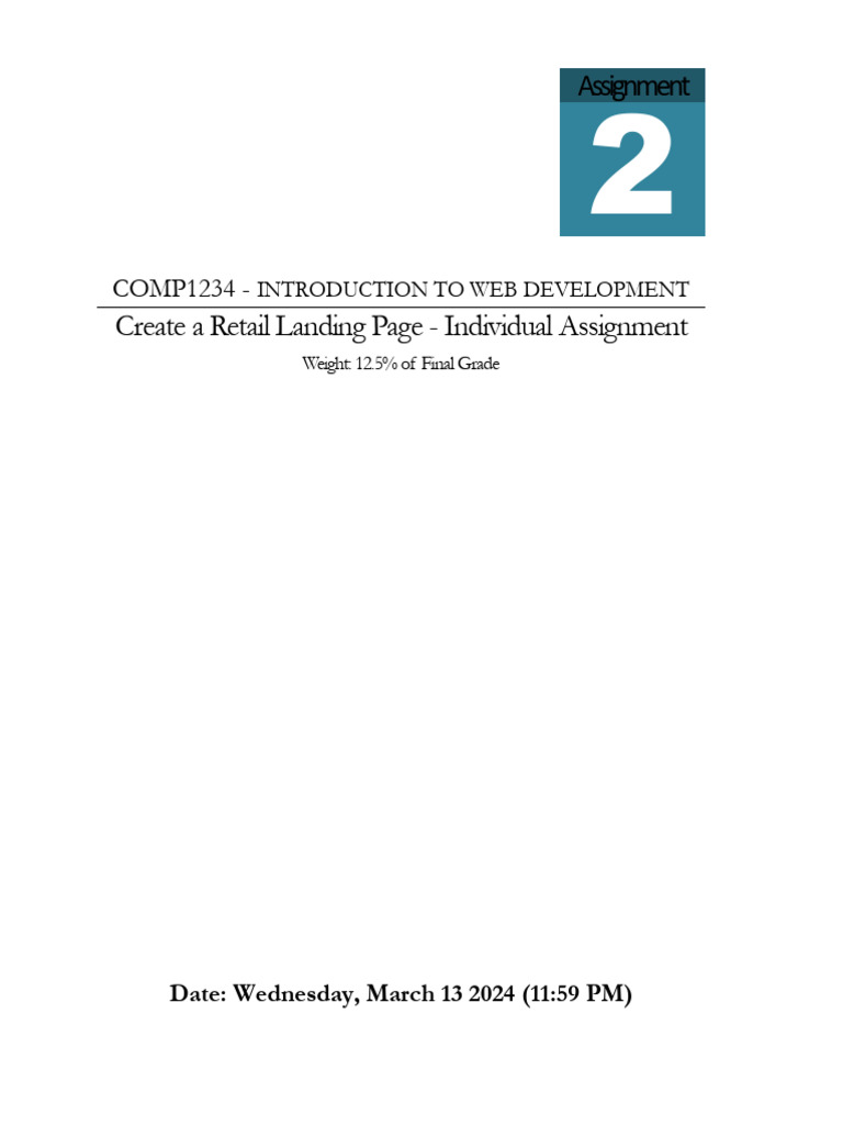Assignment-02-Winter2024 - Intro To Web Development | PDF | Html Element | World Wide Web