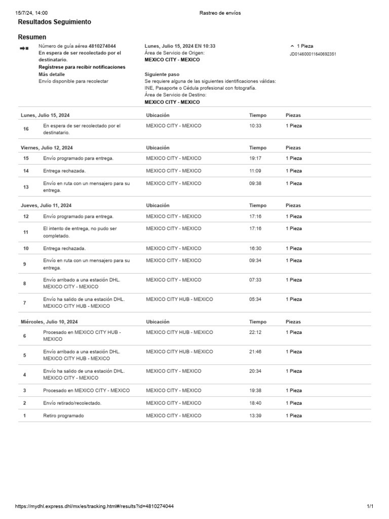Rastreo de Envíos | PDF