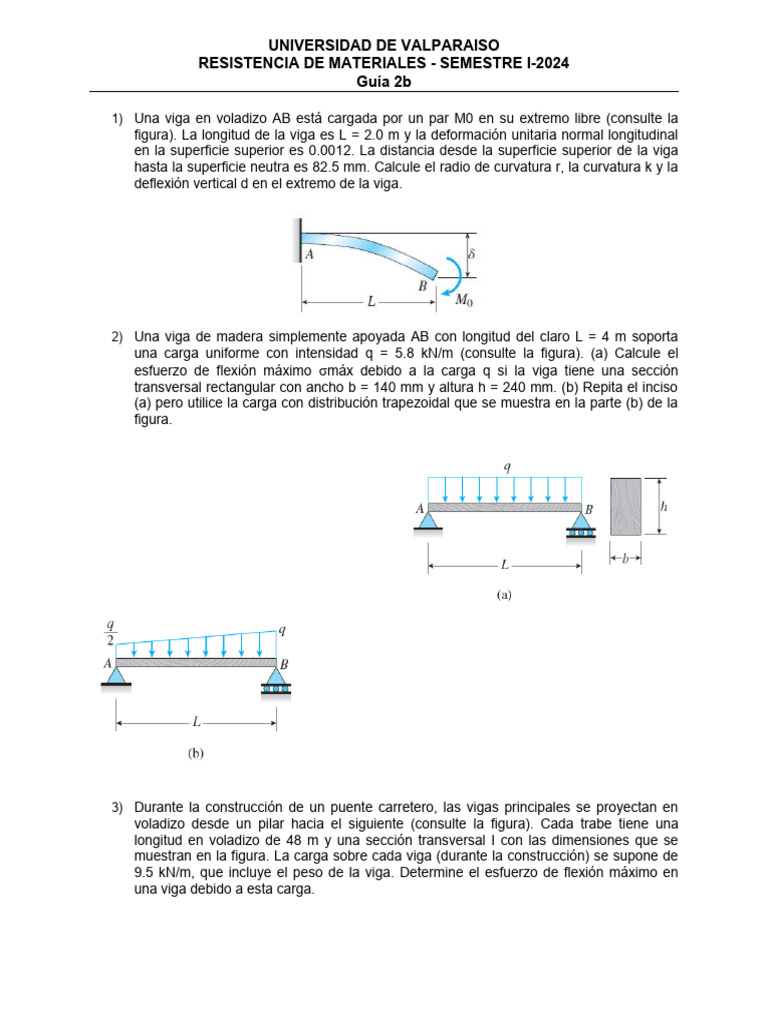 Guía 2b 2024 | PDF | Viga (Estructura) | Doblar