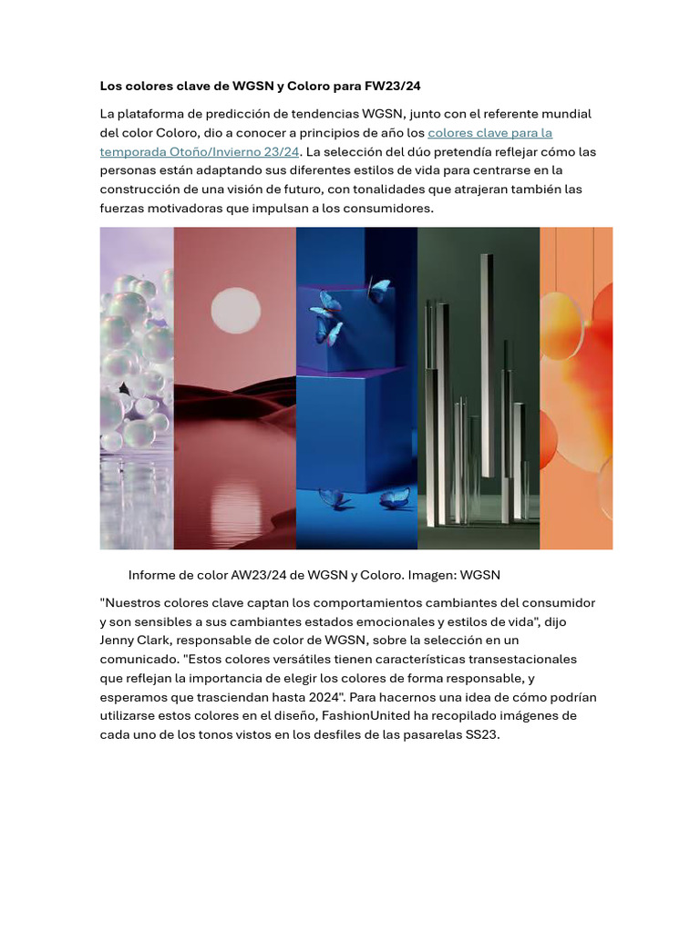 10-Los Colores Clave de WGSN y Coloro para FW23-24 | PDF