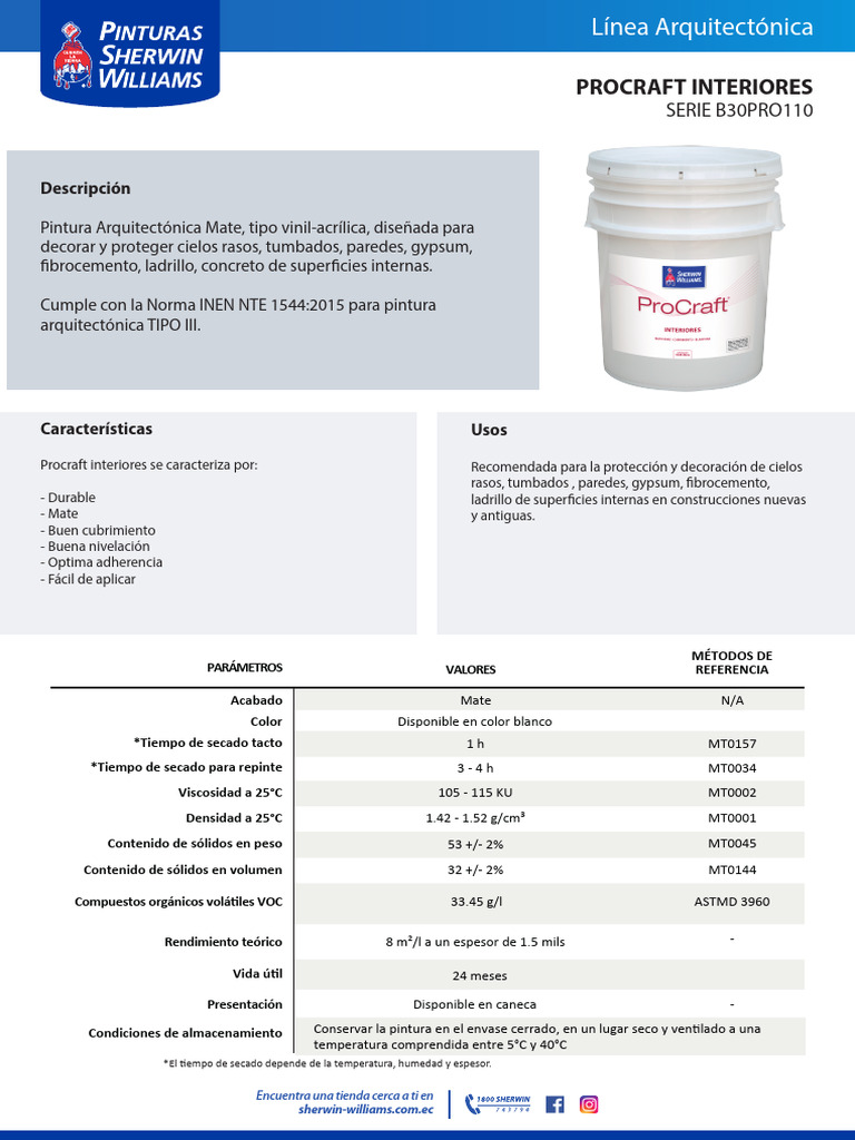 1 - Pintura Mate Pro Craft Blanco Puro en cielo Raso | PDF | Pintar ...