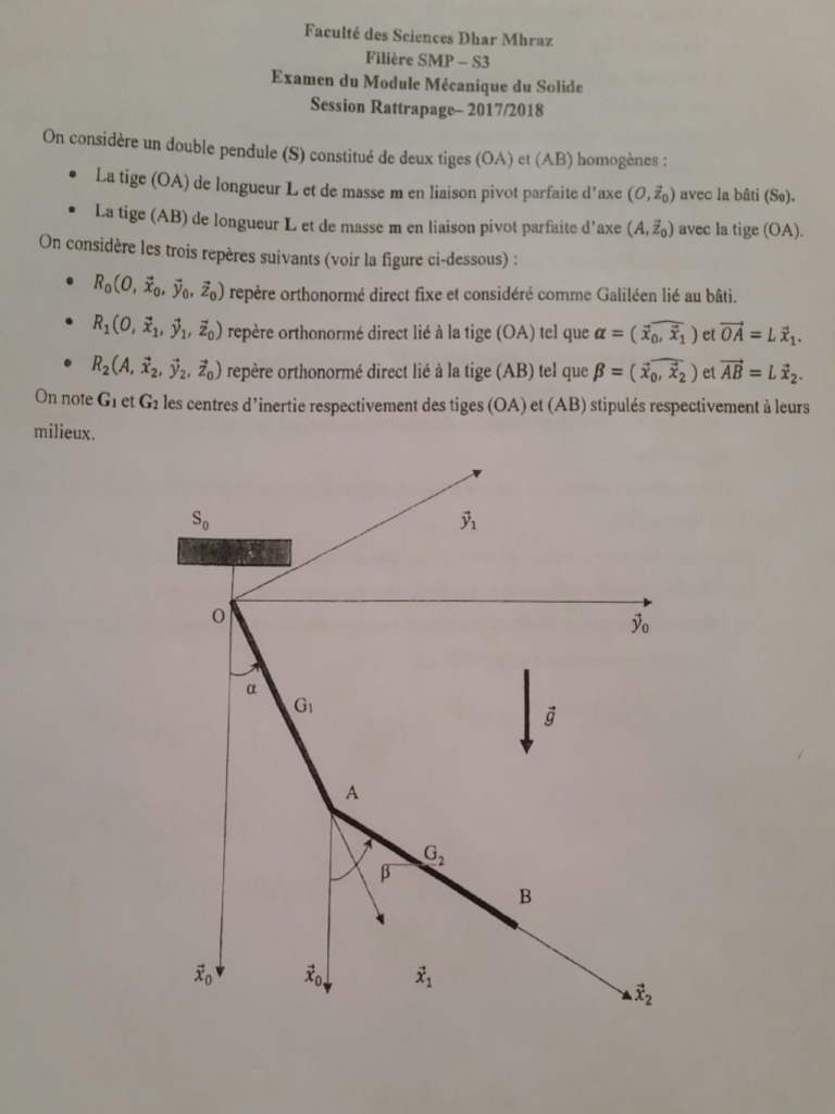 Examen4 Mécanique Du Solide FSDM | PDF