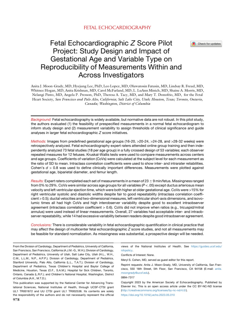Fetal Echocardiographic em Z em Score Pilot Pro | PDF | Ventricle ...