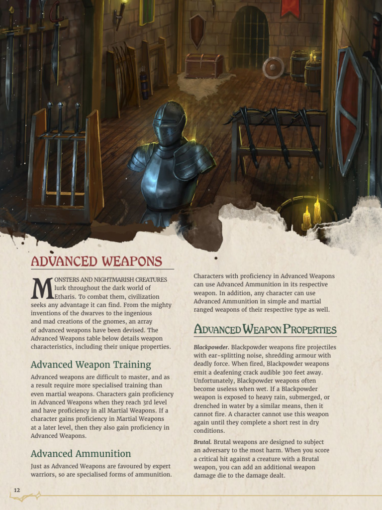 Advanced Weapons in Etharis | PDF | Military Science | Military Technology