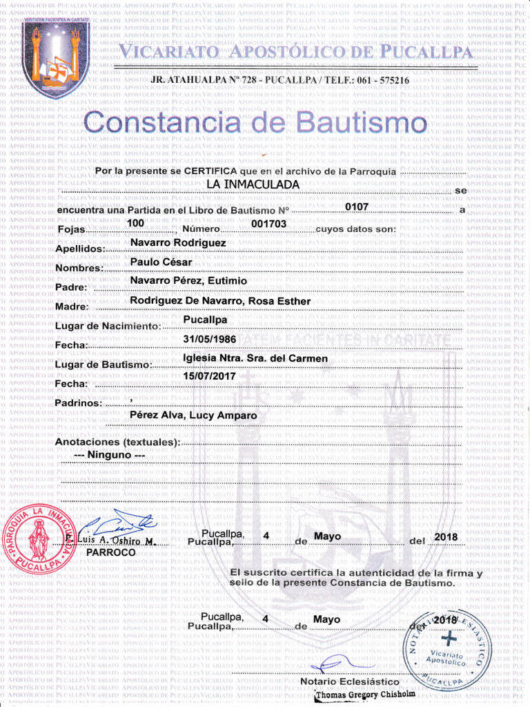Certificado De Bautizo En Chile Lo Que Debes Saber Certificados Online ...