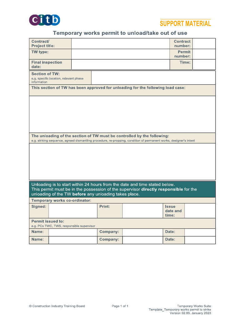 Permit To Unload | PDF