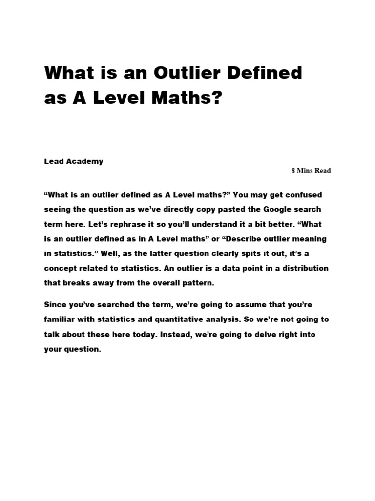 Mathematical | PDF | Quartile | Outlier