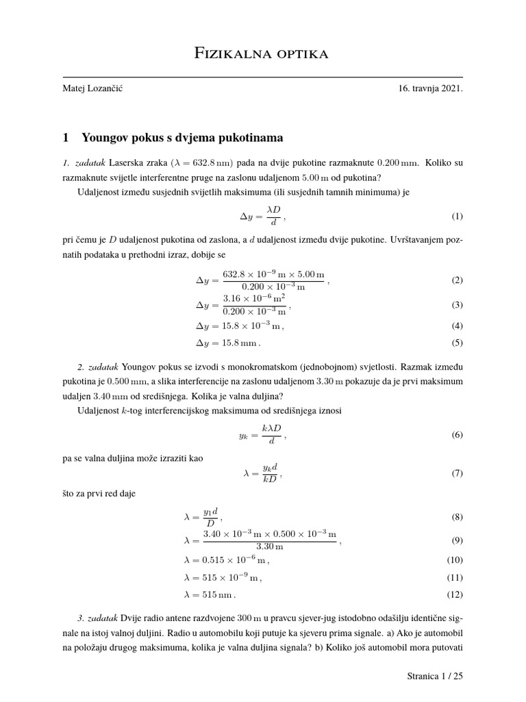 Fizikalna Optika | PDF