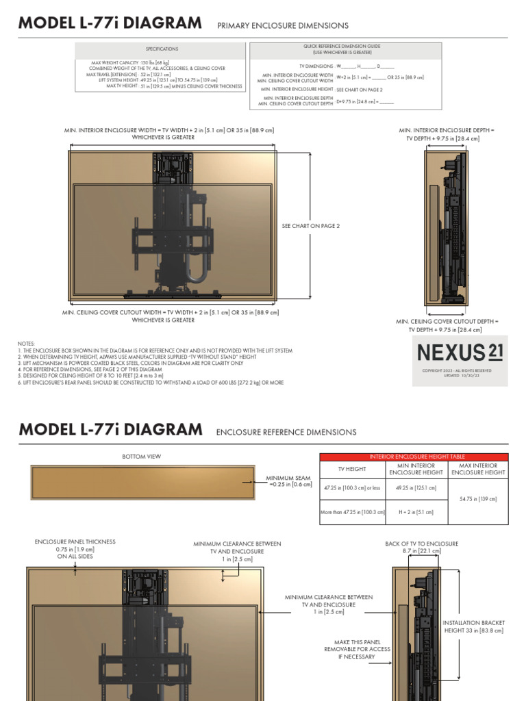 Nexus 21 L 77i Diagram | PDF | Framing (Construction) | Drywall