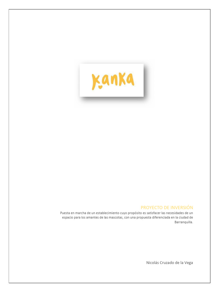 Proyecto de Inversión KANKA | PDF | Modelo de fijación de precios de activos de capital ...