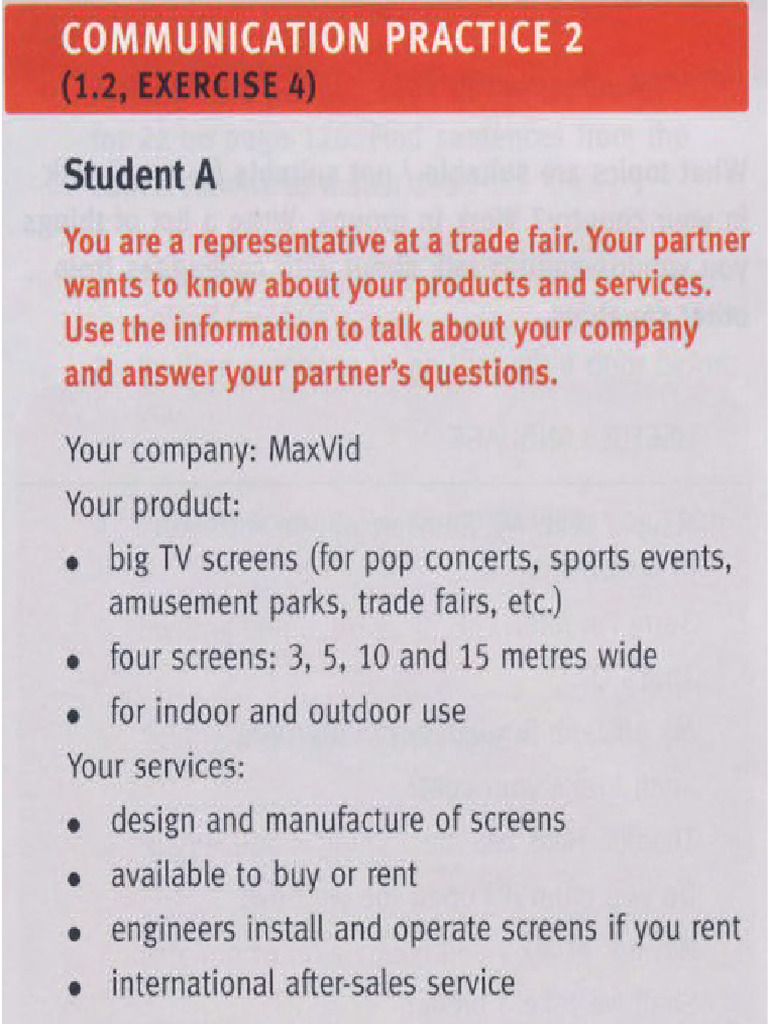 Communication Activity Unit 1.2 | PDF