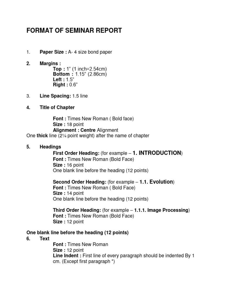 MECHANICAL-Seminar-format | PDF | Times New Roman | Paragraph