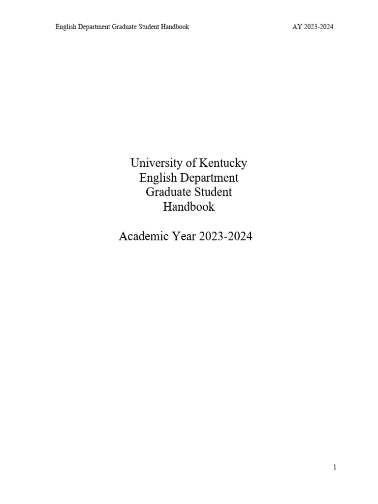 Graduate Student Handbook 2023-2024 2023-08-04 | PDF | Thesis | Master Of Arts